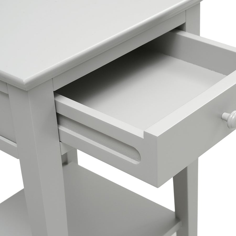 Chantilly Pebble Grey Narrow Bedside Table