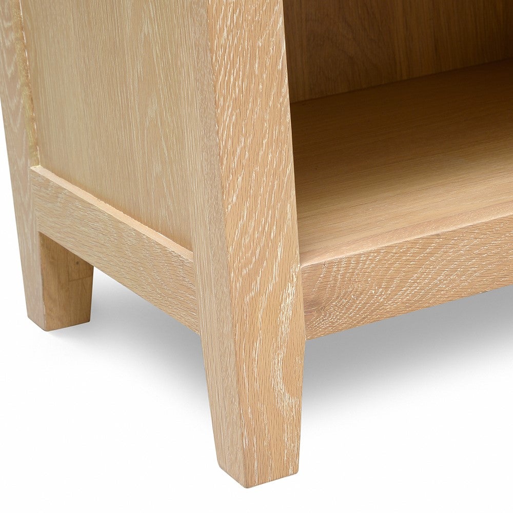 Inglesham Whitewash Oak Shoe Storage Bench - The Cotswold Company