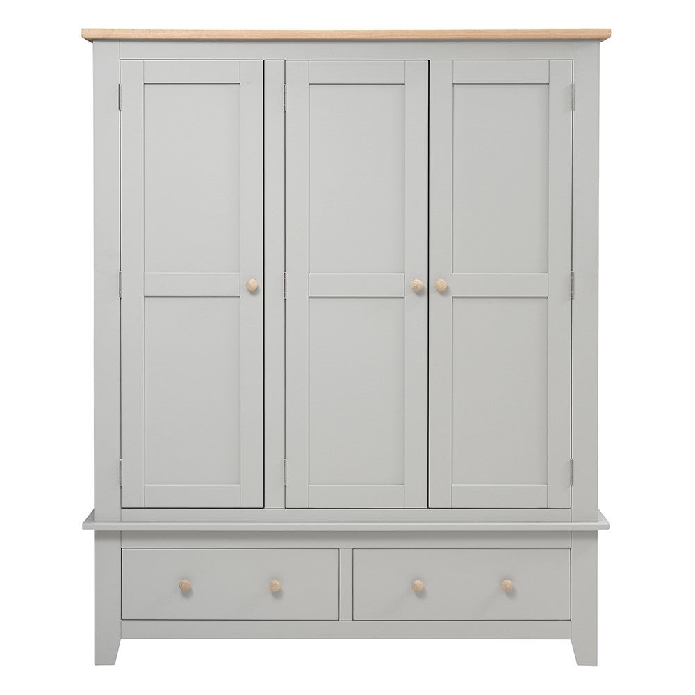 Chester Dove Grey Triple Wardrobe