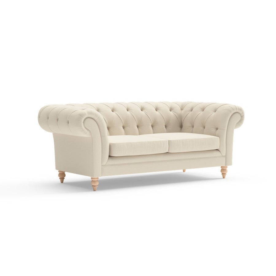 Harris Chesterfield Large 2 Seater - Cream - House Weave - The Cotswold ...