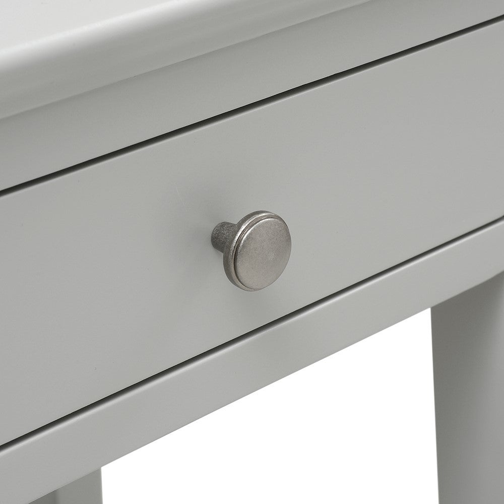Chantilly Pebble Grey Narrow Bedside Table
