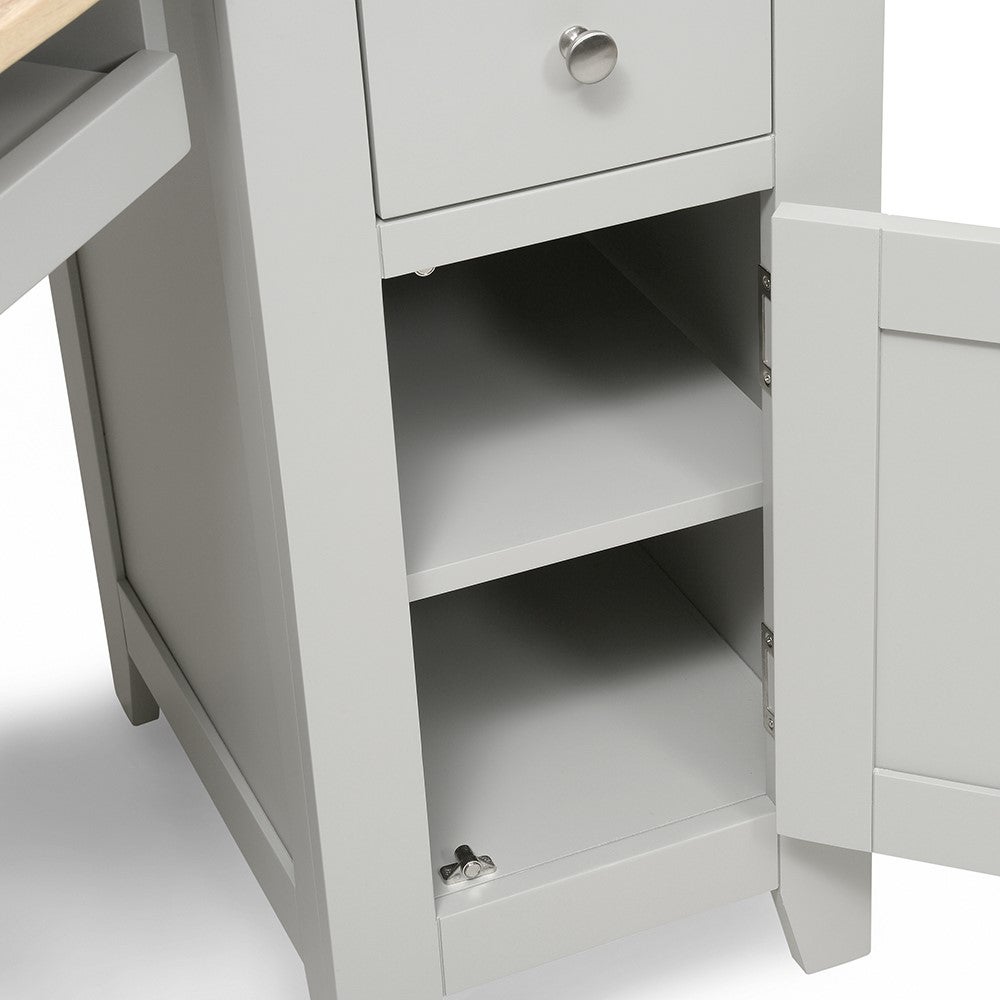 Chester Dove Grey Corner Desk - The Cotswold Company