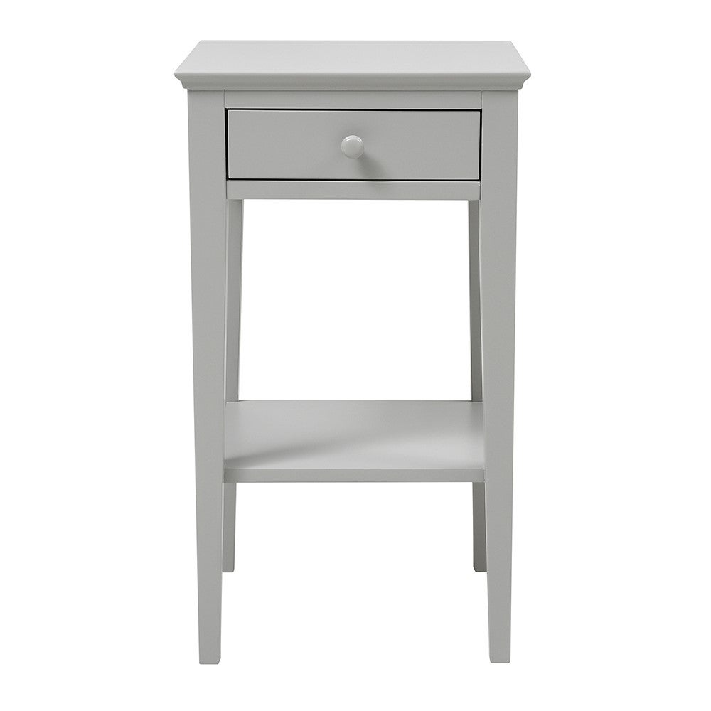 Chantilly Pebble Grey Narrow Bedside Table