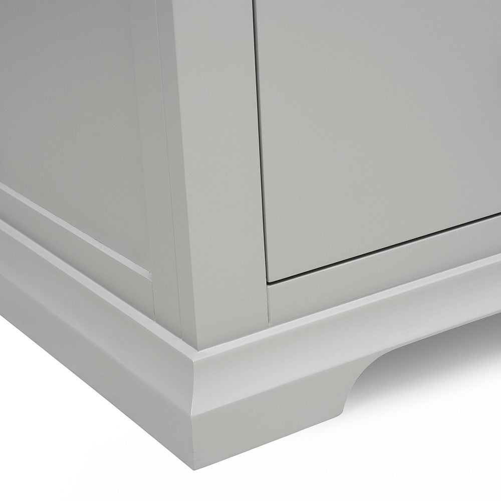Chantilly Pebble Grey Large 2 Drawer Bedside Table