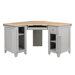 Chester Dove Grey Corner Desk - The Cotswold Company