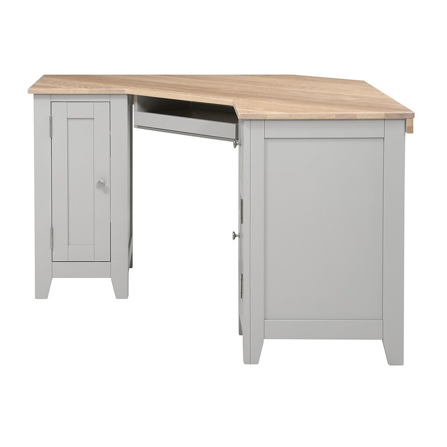 Chester Dove Grey Corner Desk - The Cotswold Company