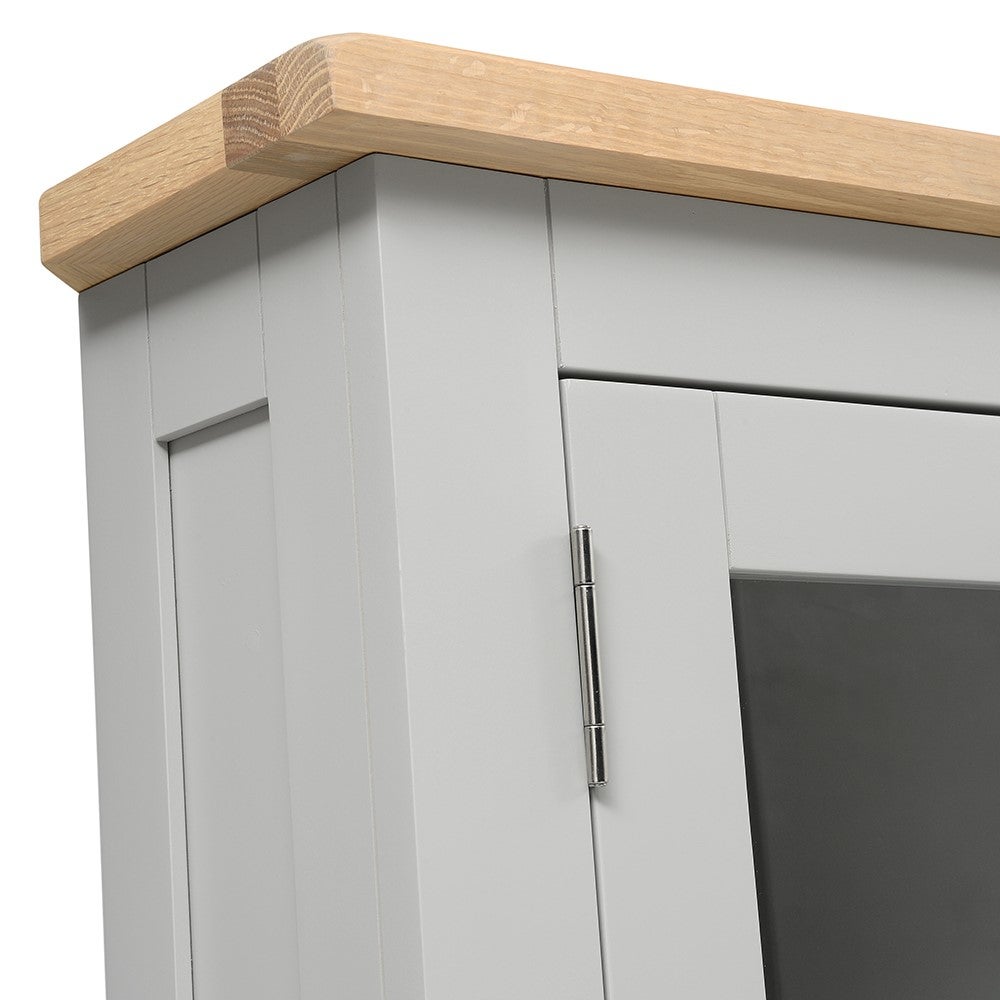 Chester Dove Grey Corner Glass Display Cabinet