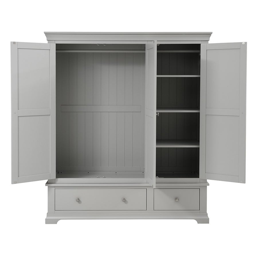 Chantilly Pebble Grey Triple Wardrobe - The Cotswold Company
