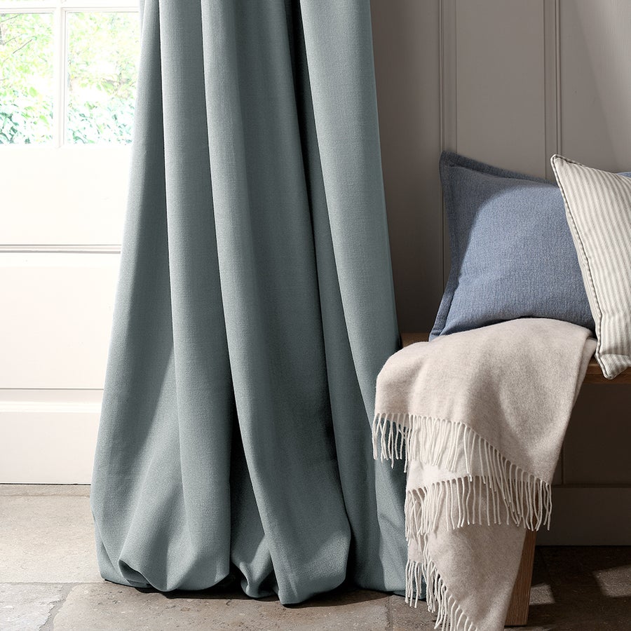 Apsley Pale Duck Egg Curtain Pair 117x137cm - The Cotswold Company
