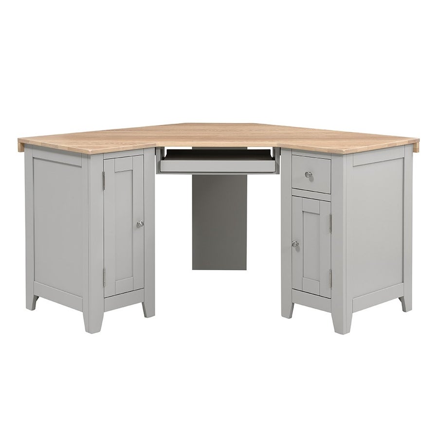 Chester Dove Grey Corner Desk - The Cotswold Company