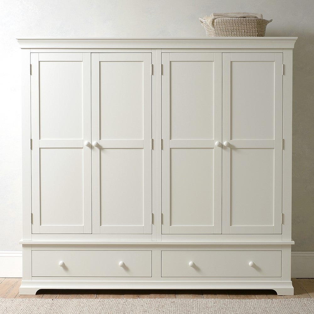 Chantilly Warm White Quad Wardrobe - The Cotswold Company