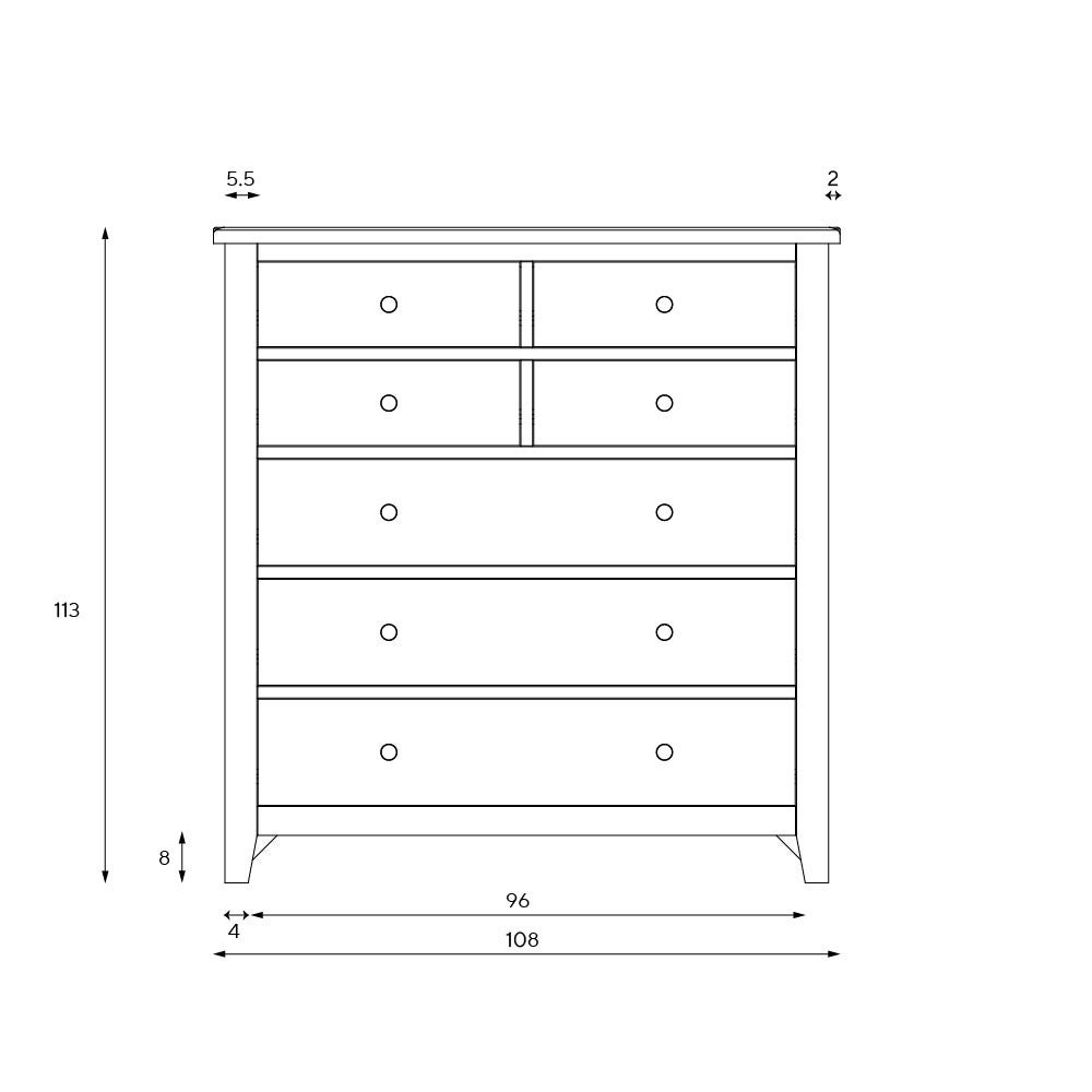 Chester Dove Grey 7 Drawer Chest