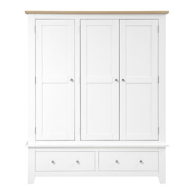 Chester Pure White Triple Wardrobe
