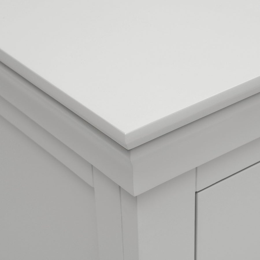 Chantilly Pebble Grey 3 Drawer Bedside Table