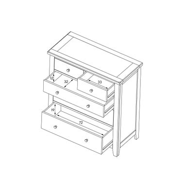 Chester Pure White 5 Drawer Chest