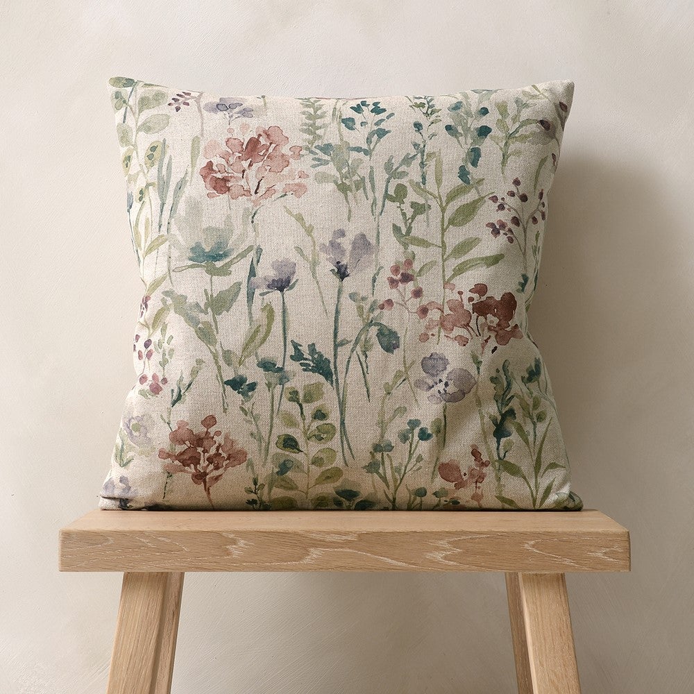 Wildfields Print Cushion - Multi 43x43cm - The Cotswold Company