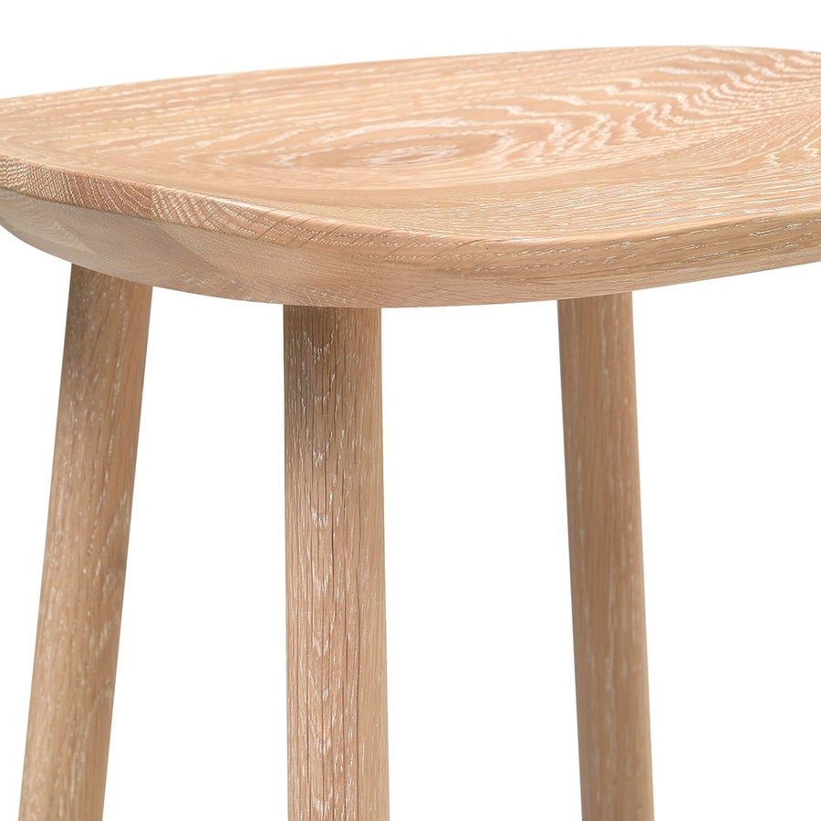 Inglesham Whitewash Oak Backless Bar Stool - The Cotswold Company
