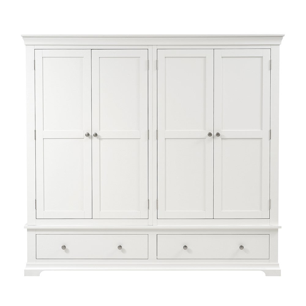 Chantilly Warm White Quad Wardrobe - The Cotswold Company