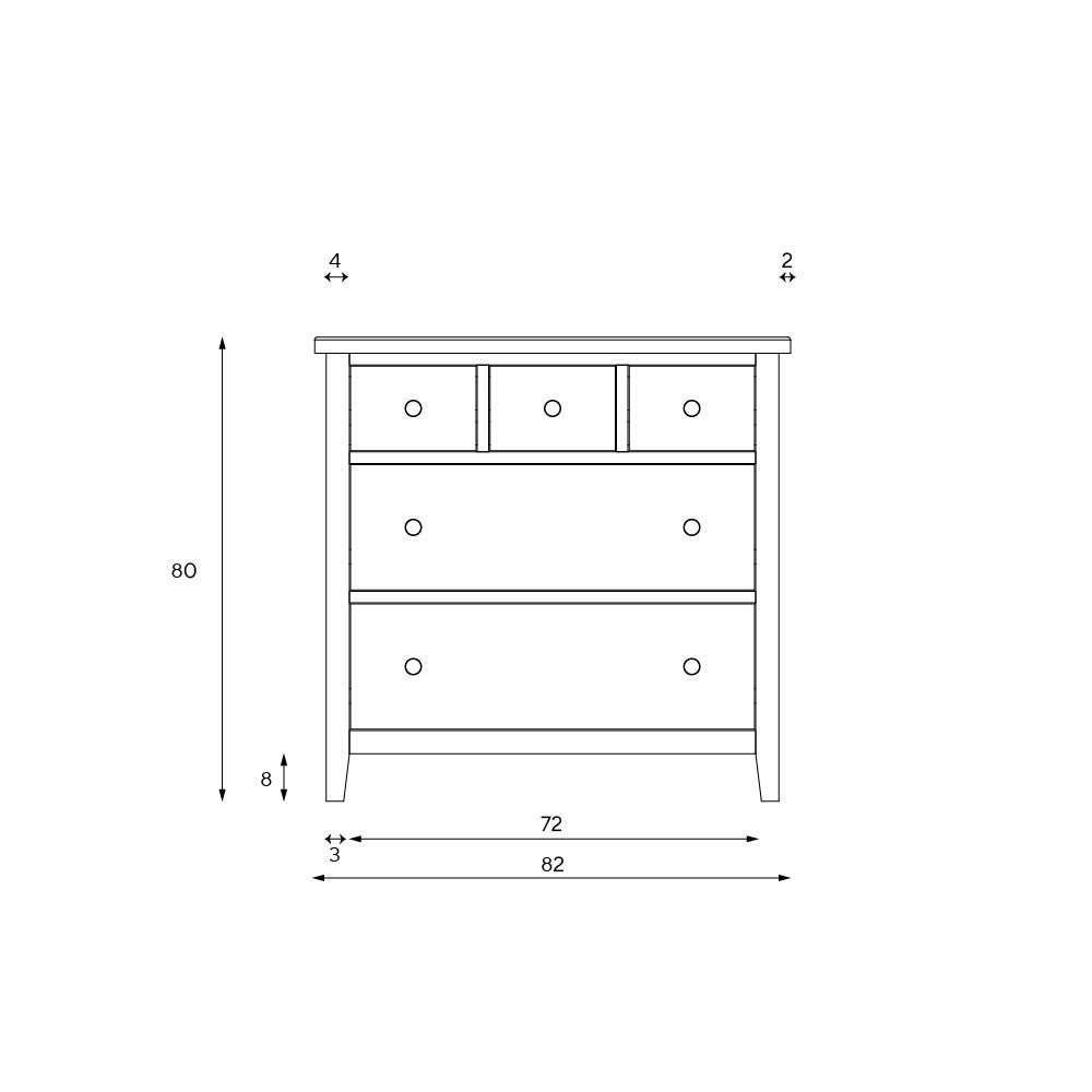 Chester Pure White Small 5 Drawer Chest