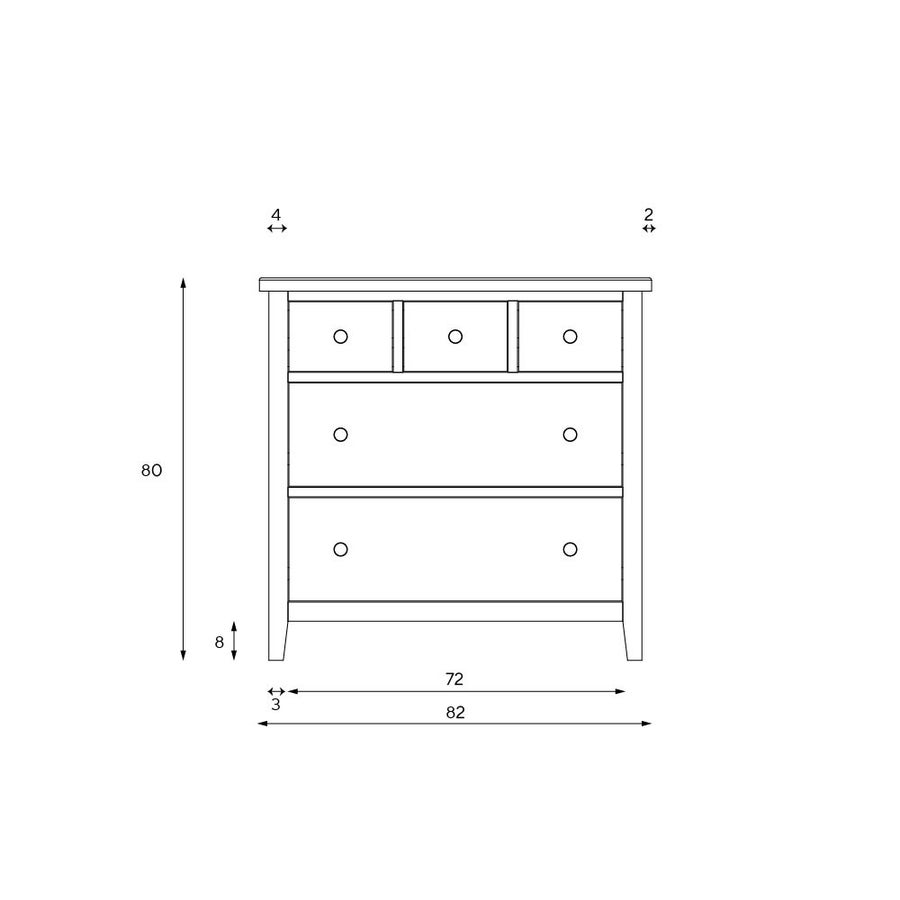 Chester Pure White Small 5 Drawer Chest