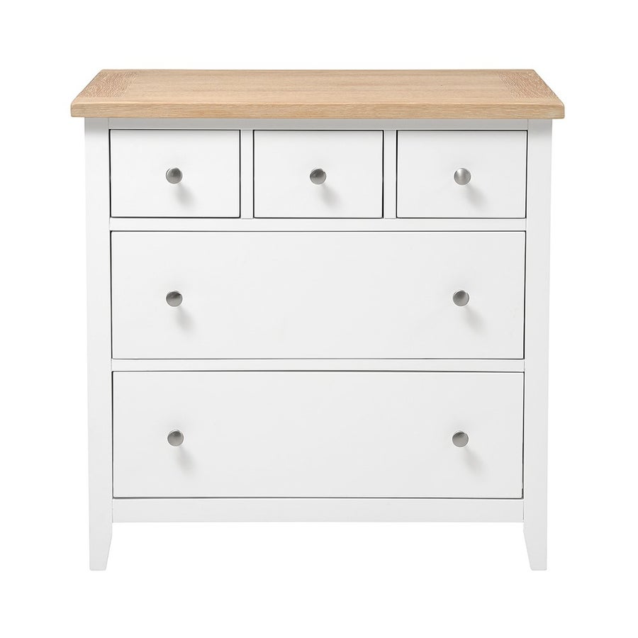 Chester Pure White Small 5 Drawer Chest