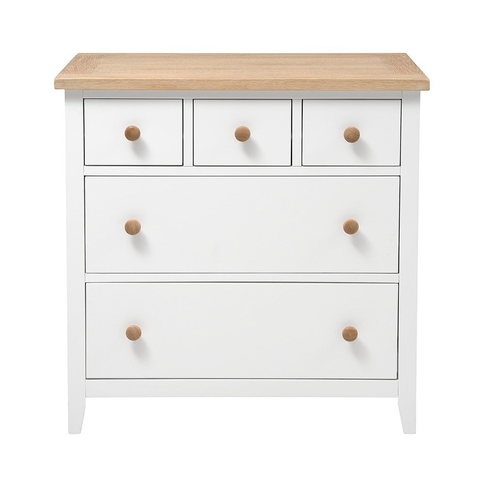Chester Pure White Small 5 Drawer Chest
