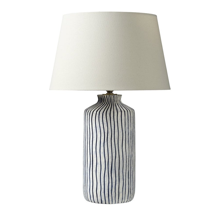 Bude Blue And White Stripe Stoneware Table Lamp