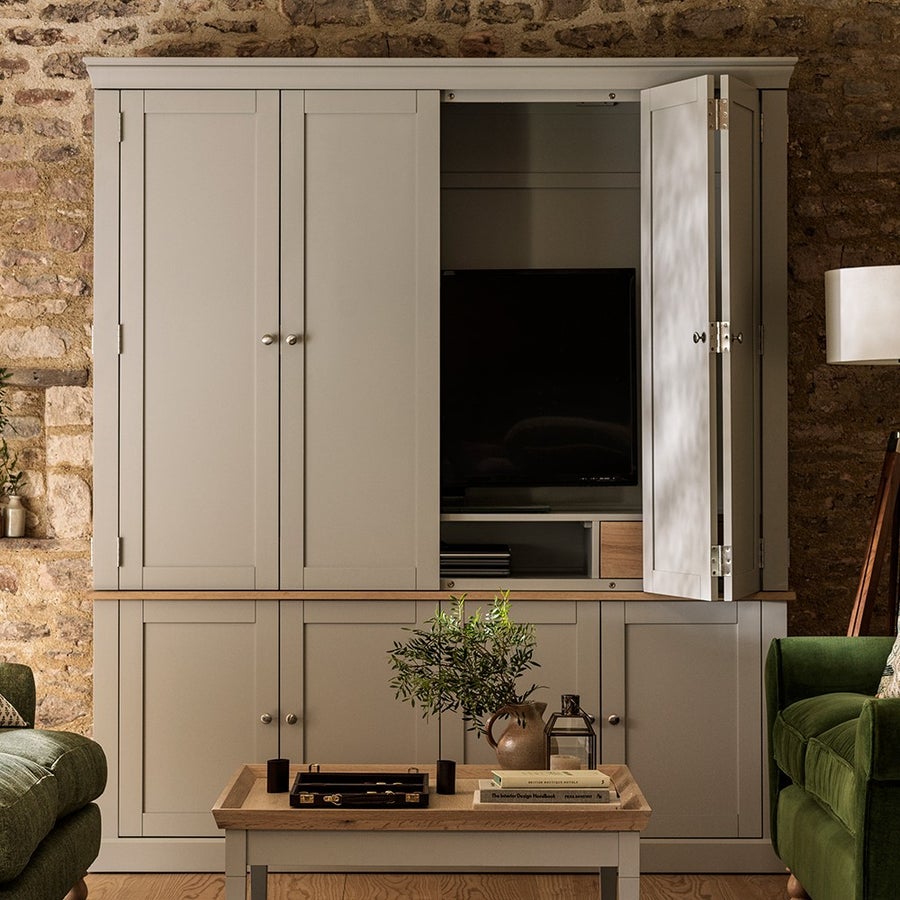 Chester Dove Grey Hideaway Media Unit - The Cotswold Company