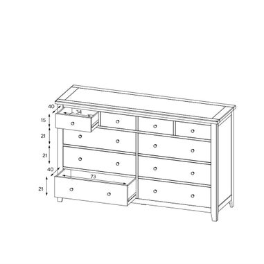 Chester Pure White 10 Drawer Chest