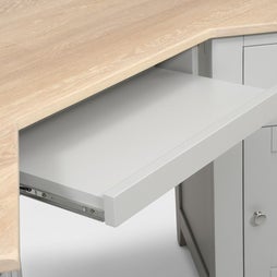 Chester Dove Grey Corner Desk - The Cotswold Company