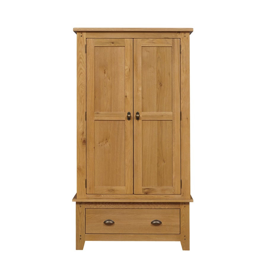 Oakland Rustic Oak Double Wardrobe - The Cotswold Company