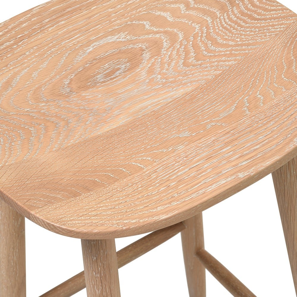 Inglesham Whitewash Oak Backless Bar Stool - The Cotswold Company