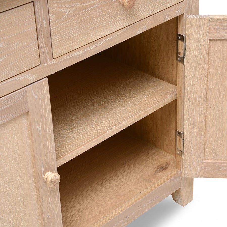 Inglesham Whitewash Oak Small Sideboard - The Cotswold Company