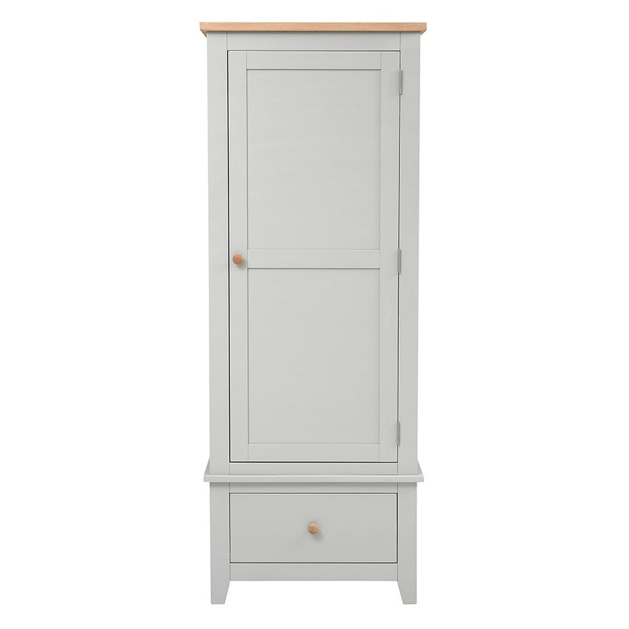 Chester Dove Grey Single Wardrobe - The Cotswold Company