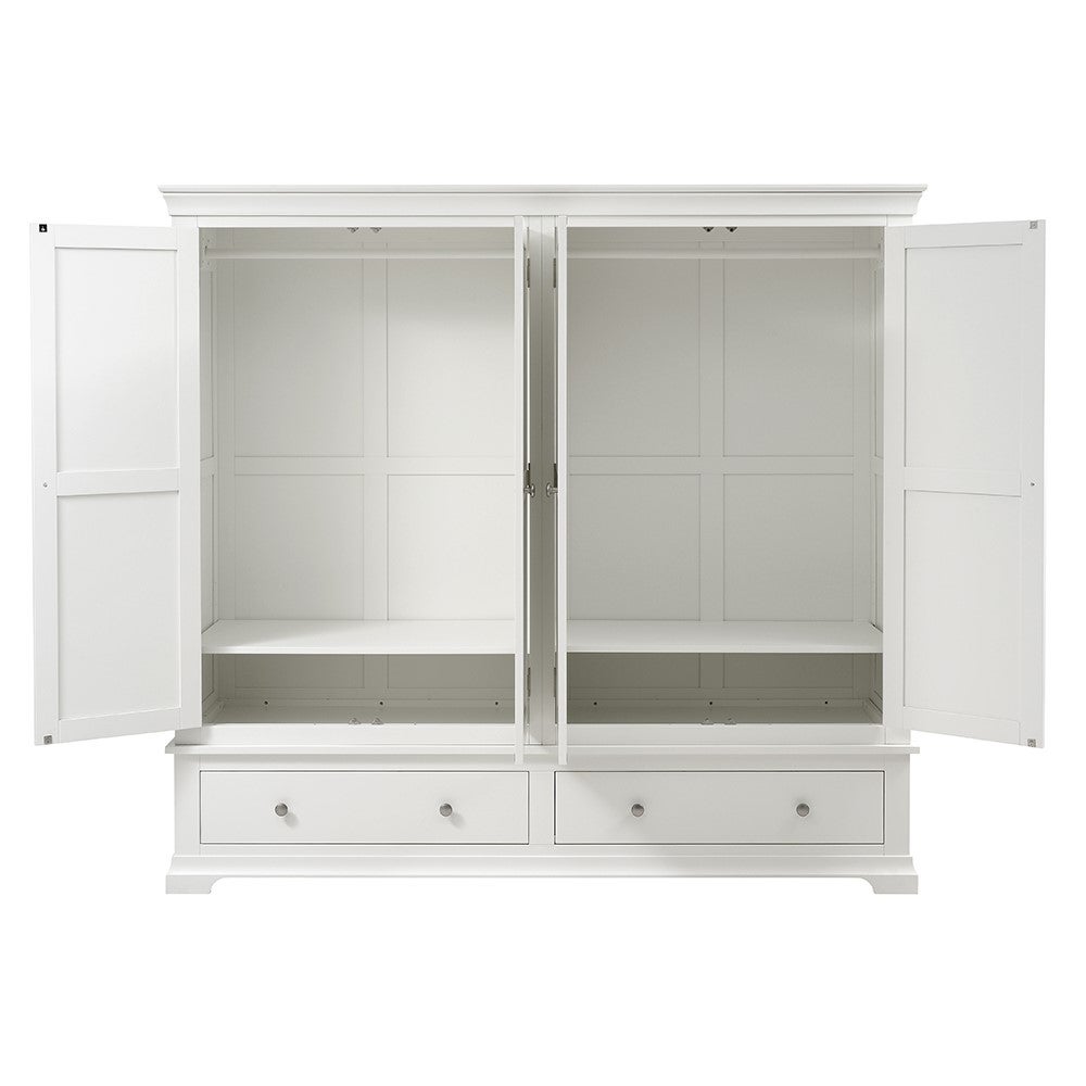 Chantilly Warm White Quad Wardrobe - The Cotswold Company