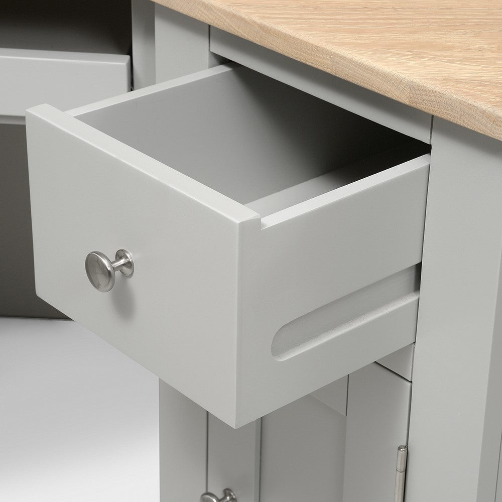 Chester Dove Grey Corner Desk - The Cotswold Company